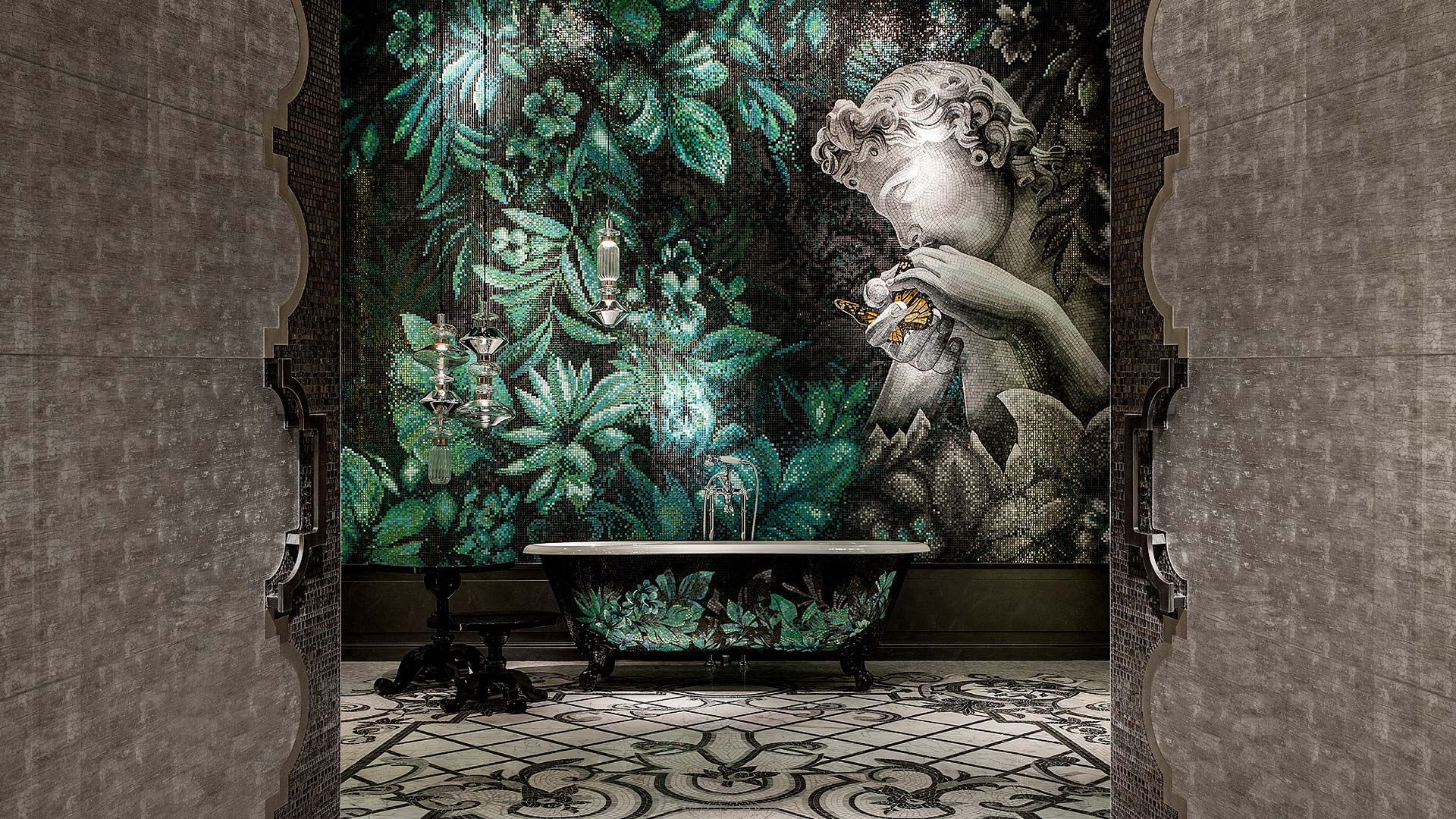 Nature Inspired Spa Mosaic - Mission Tile West
