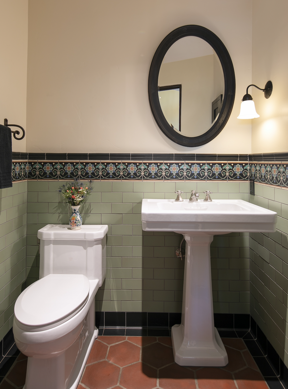 Spanish Revival Powder Room - Mission Tile West